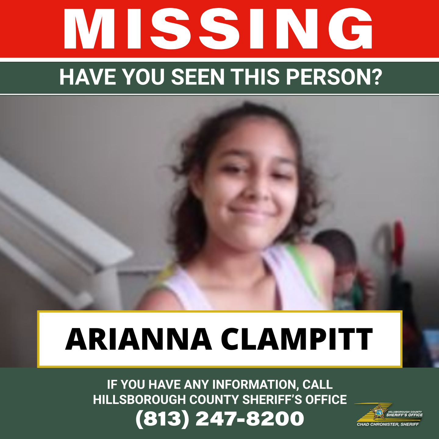 Missing juvenile located safely | HCSO, Tampa, FL