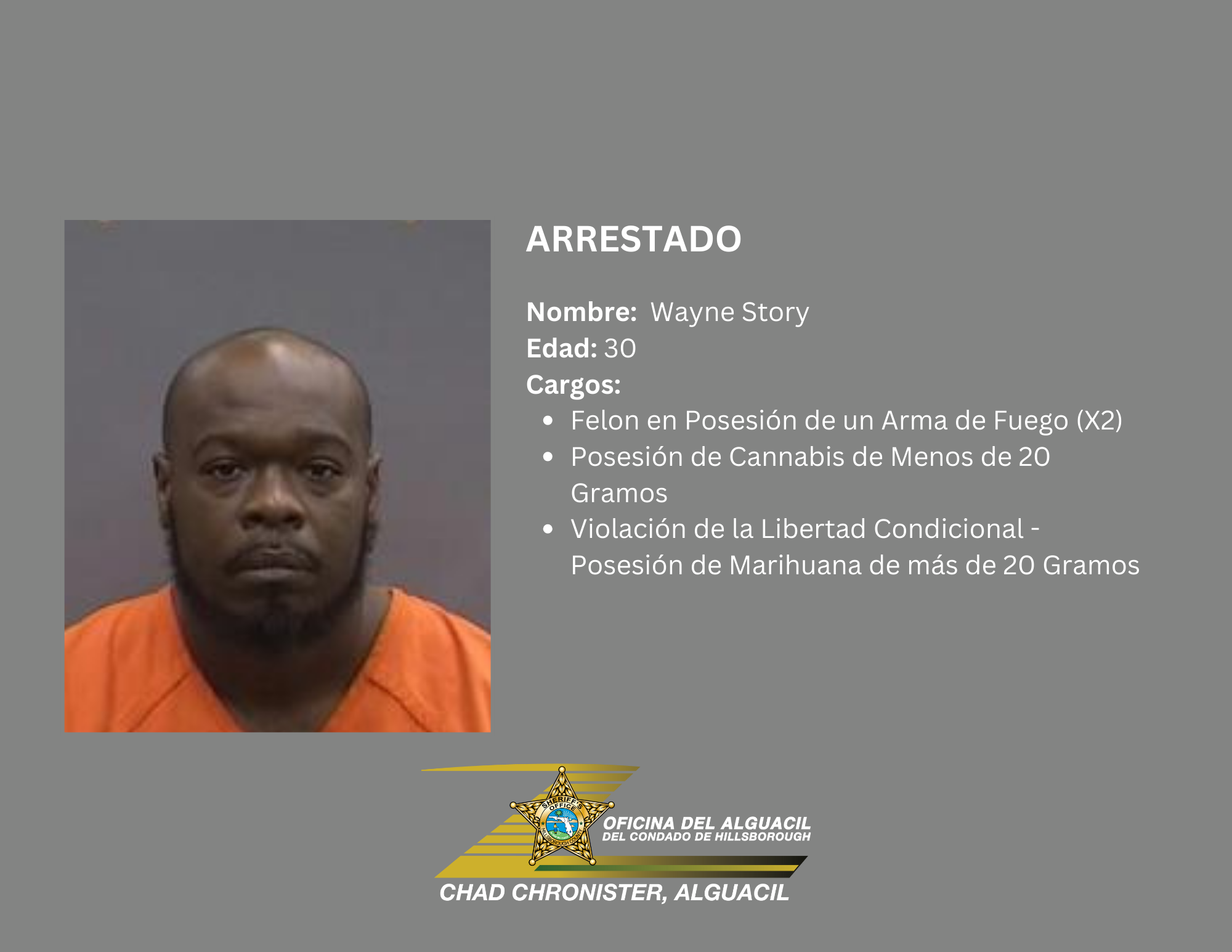 ARRESTADO FELON CONVICTO SIETE VECES | HCSO, Tampa, FL